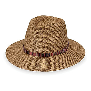 Wallaroo Hat Company – Women’s Petite Sedona Fedora – UPF 50+ Sun Protection, Wide Brim, Packable and Adjustable Sizing for Smaller Crown Sizes – Sun-Smart Hat for Travel and Outdoor Events (Camel)
