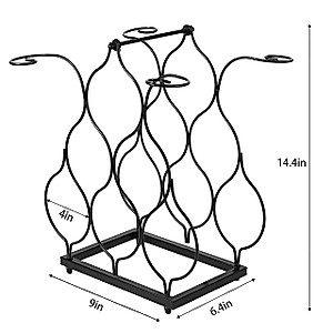 Torfican Countertop Wine Rack Metal,Hold 6 Bottles and 4 Glasses Wine Holder Stand,3-Tier Small Tabletop Wine Rack,Wine Organizer for Cabinet,Pantry