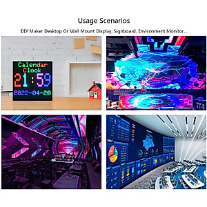 waveshare RGB Full Color LED Matrix Panel 64x64, 4096 RGB LEDs, 2mm Pitch, Adjustable Brightness, Display Text, Colorful Image, Animation,Compatible with Raspberry Pi/Raspberry Pi Pico / ESP32