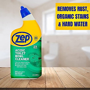 Zep Acidic Toilet Bowl Cleaner - 32 oz (Case of 4) - ZUATBC324 - Experience the Ultimate Cleaning Power with Our 2x Thicker Clinging Formula, Designed to Deliver a Professional-Quality Clean