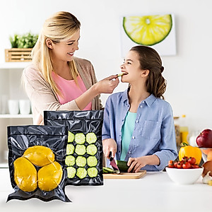 CANLENPK 4x6Inch/10x15cm Black Back and Clear Front Small Vacuum Sealer Bags,Food Storage Bag,Seal Meal Snack Fruit Nut,Boil Steam Heat Freeze,Commercial Grade Heavy Duty Sealable Bags (100PCS)