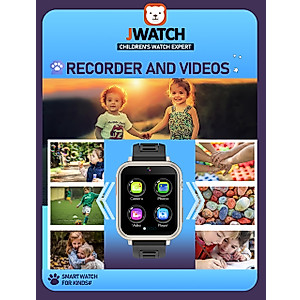 Jwatch Kids Smart Watch for Boys Girls 6-12 with Pedometer Audio Book Camera Music Player Present Birthday Christmas (Silver Frame Black)…