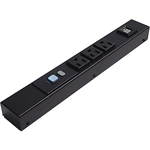 12” 3-Outlet Hardwired Power Strip, ALCI, USB