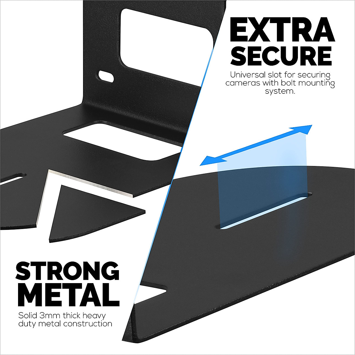 PTZ Camera Wall Mount Bracket Compatible with HuddleCam, Sony, AVIPAS, SMTAV, FOMAKO, PRISUAL & More, Universal Holder Shelf, by Brainwavz (Black)