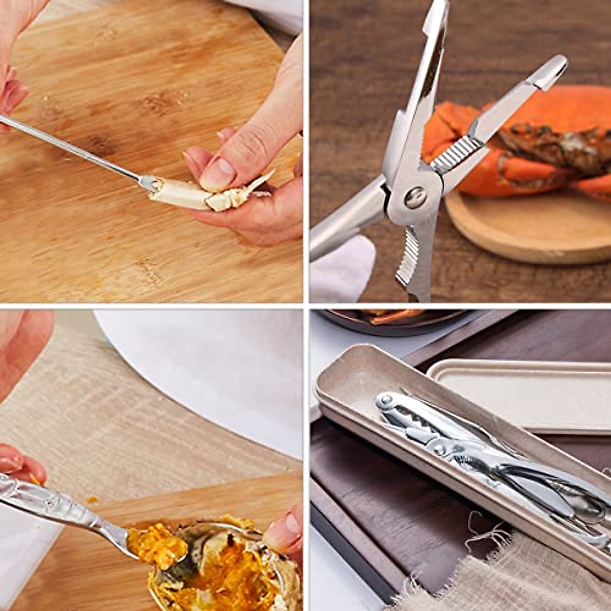 3sets/6pcs Nuts Pecan Picnic With, Case & for Crackers Shellers, Open Storage Including Shellfish Peel Utensils Nut/Steel Accessories Opener and Leg Shell Lobster Tools