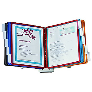 DURABLE Desktop Reference System, 10 Double-Sided Panels, Letter-Size, Assorted Colors, SHERPA Design (554200)