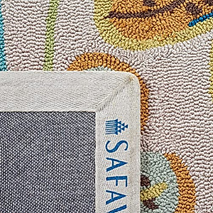 SAFAVIEH Four Seasons Collection 5' x 7' Ivory/Multi FRS429A Hand-Hooked Floral Area Rug