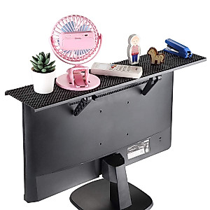 Bracwiser No Drill TV Top Shelf 24 inch Wide Monitor Top Mounting Bracket Platform Holds Speaker, AV Receiver, Media Box, Game Console and More
