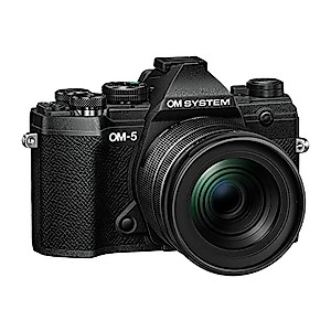 OM System OM-5 Black Micro Four Thirds System Camera M.Zuiko Digital ED 12-45mm F4.0 PRO kit Outdoor Camera Weather Sealed Design 5-Axis Image Stabilization 50MP Handheld High Res Shot