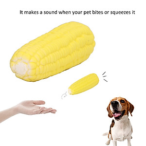 Puppy Teething Chew Toys, Latex Soft Dog Teething Corn Toys, 5 Pieces with Sound for Medium Dogs
