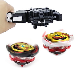 Speder Bey Gyro Blades Launcher and Grip, Light Sparking Battling Burst String Launcher Gyro Left&Right LR Spin Top Compatible with All Bey Burst Series Bey Battling Bey(Black)