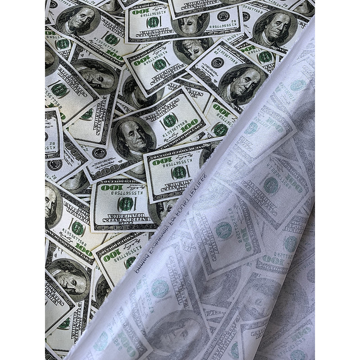 100 Dollar Bill Cotton Fabric/Money Print Fabric /0 Cotton / 45" Wide/Sold by The Yard