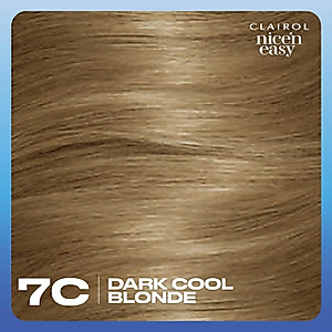 Clairol Nice'n Easy Permanent Hair Dye, 7C Dark Cool Blonde Hair Color, Pack of 3 (Packaging May Vary)