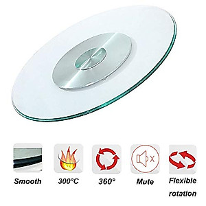 Large Lazy Susan For Dining Table Kitchen Glass Turntable With Aluminum Alloy Bearing, Smooth Swivel, Diameter 20inch / 23.5inch / 27.5inch / 31.5inch / 35inch / 39inch / 47inch