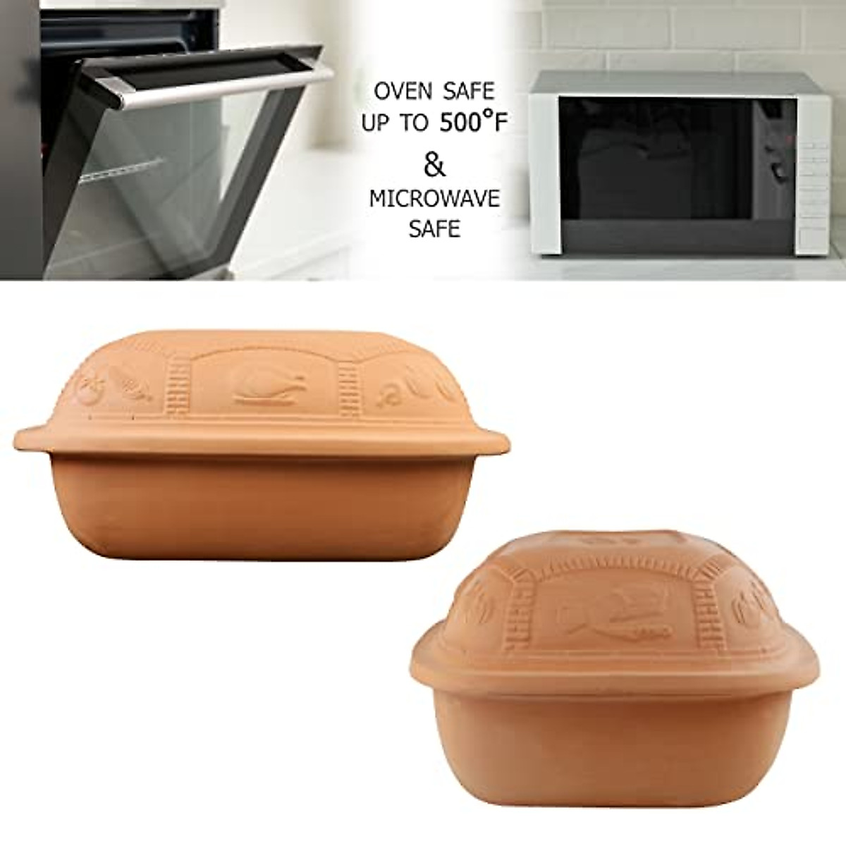 Eurita Clay Roaster, Non-Stick Dutch Oven, Healthy Clay Pot Cooking, With Free Recipe Guide, 6.25 Quarts