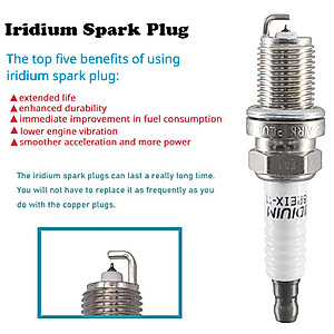 Autowxjq Iridium Spark Plugs Replace 7090 BKR5EGP PK20TT 4504, 4 Pack