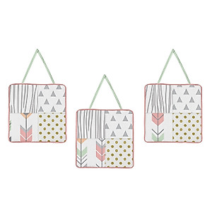 Sweet Jojo Designs Coral, Mint and Grey Woodsy Deer Girls Baby Bedding 11 Piece Crib Set