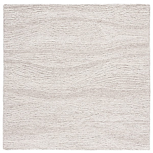 SAFAVIEH Metro Collection 6' Square NaturalIvory MET995A Handmade Premium Wool Living Room Dining Bedroom Area Rug