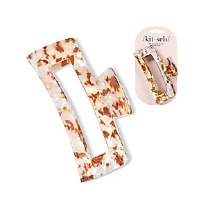 Kitsch Recycled Plastic Large Claw Clip, Big Open Shape Hair Clips for Women, Large Hair Claw Clips & Jaw Clips, Big Claw Clips for Thick Hair, Claw Hair Clips for Girls (1pc, Brown)