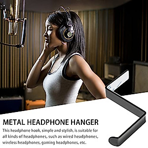 ibasenice Stand Hanger Metal Space Save Headphone Hanging Hook Gaming Headset Holder for Home Table Wall Mounted Tool (Black)