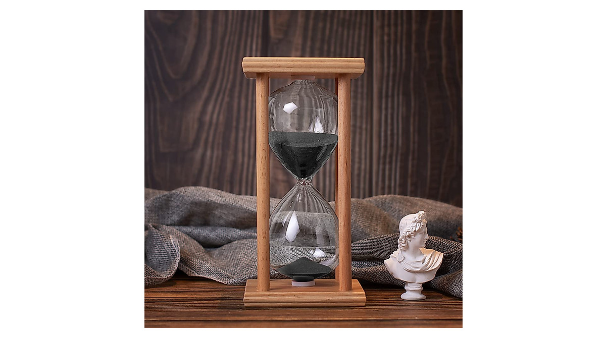 Elegant 60-Minute Hourglass Timer with Black Sand