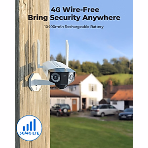 REOLINK 2K 4G LTE Cellular Security Camera Wireless Outdoor with Dual Lens 150° Wide Angle, Rechargeable Battery, Color Night Vision, Human/Vehicle Detection, Two-Way Talk, Duo 4G