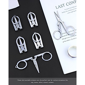 YETOOME 6 Pcs Folding Scissors, Stainless Steel Folding Small Portable Travel Scissors for Craft, Camping, Office, School, Outdoor