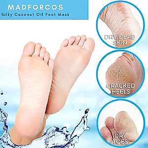 [5PCS Made In Korea] KN FLAX Madforcos Foot moisturizing Mask - Removes Dead Skin for Softer And Smoother Feet - Repairs Rough Heels And Dry Toe Layers - Natural Exfoliation Treatment To Uplift And Rejuvenate Safely