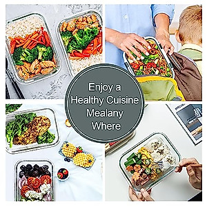 VERONES 10 Pack 22 OZ Glass Meal Prep Containers, Airtight Glass Lunch Containers Set, Glass Food Storage Containers with Lids,BPA-Free, for Microwave, Oven, Freezer & Dishwasher Friendly,Grey