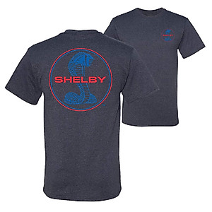 Shelby Cobra USA Logo Emblem Powered by Ford Motors Cars and Trucks Front and Back Men's Graphic T-Shirt, Vintage Heather Navy, X-Large