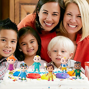 CoComelon Official Friends & Family, 6 Figure Pack - 3 Inch Character Toys - Features Two Baby JJ Figures (Tee and Onesie), Tomtom, YoYo, Cody, and Nina - Toys for Babies and Toddlers