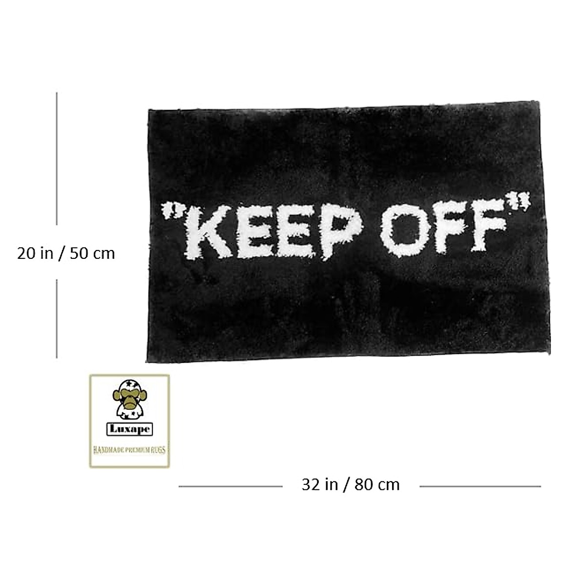 LUXAPE Keep Off Rug - Tufted Hypebeast Rug - Handmade & Premium - 32 * 20in (80 * 50cm) - Hypebeast room decor - Off white rug - Hypebeast Room Decor - Luxape Rug