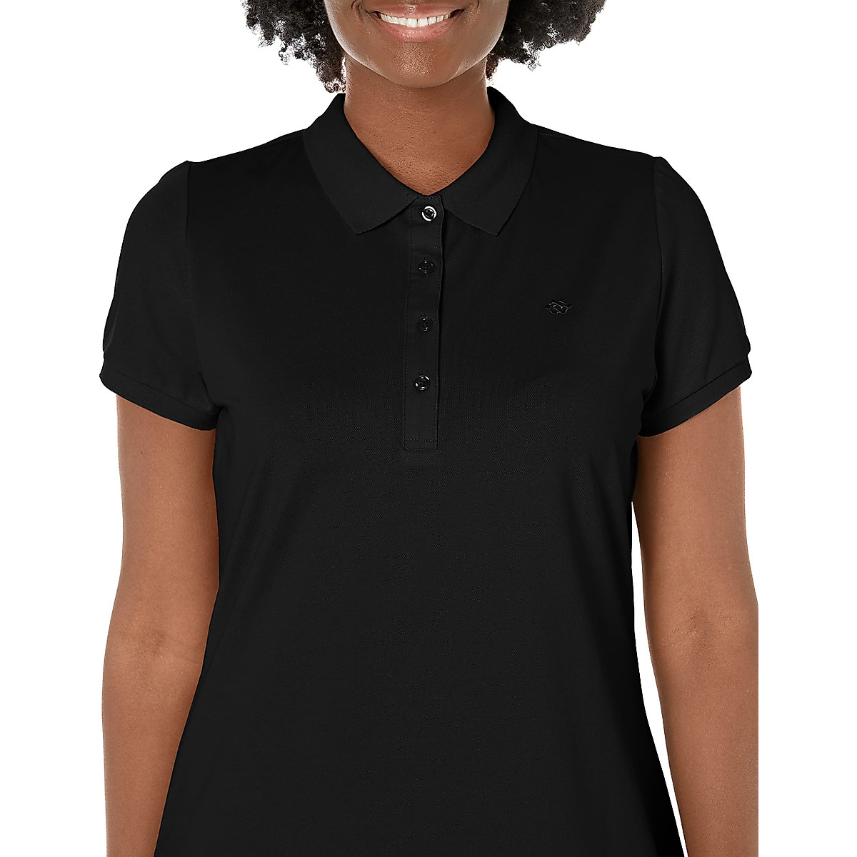 JINSHI Women’s Golf Dress Quick Dry Short Sleeve Polo Dress Tennis/Workout/Sport Dress Black Medium