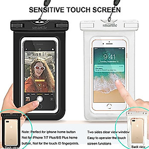smartlle Waterproof Phone Pouch Holder, 2 Pack IPX8 Waterproof Phone Case Underwater Dry Bag for iPhone 13 12 11 Pro Max XR,XS,X,8,7,6 Plus, SE, Galaxy S22 21/Note, LG,7”, Beach Pool Water Activities