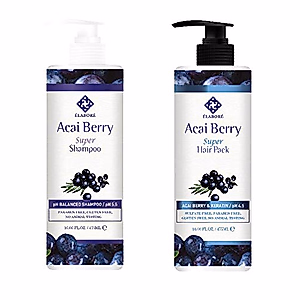 Elabore Acai Berry Super Hair Pack & Shampoo Set 16.06fl.oz/ 475ml