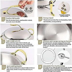 Chafing Dishe Food Warmers, Stainless Steel Buffet Server Trays W/Food Pan, Pot Lid, Solid Stand and Fuel Holder, for Parties, Weddings and Events