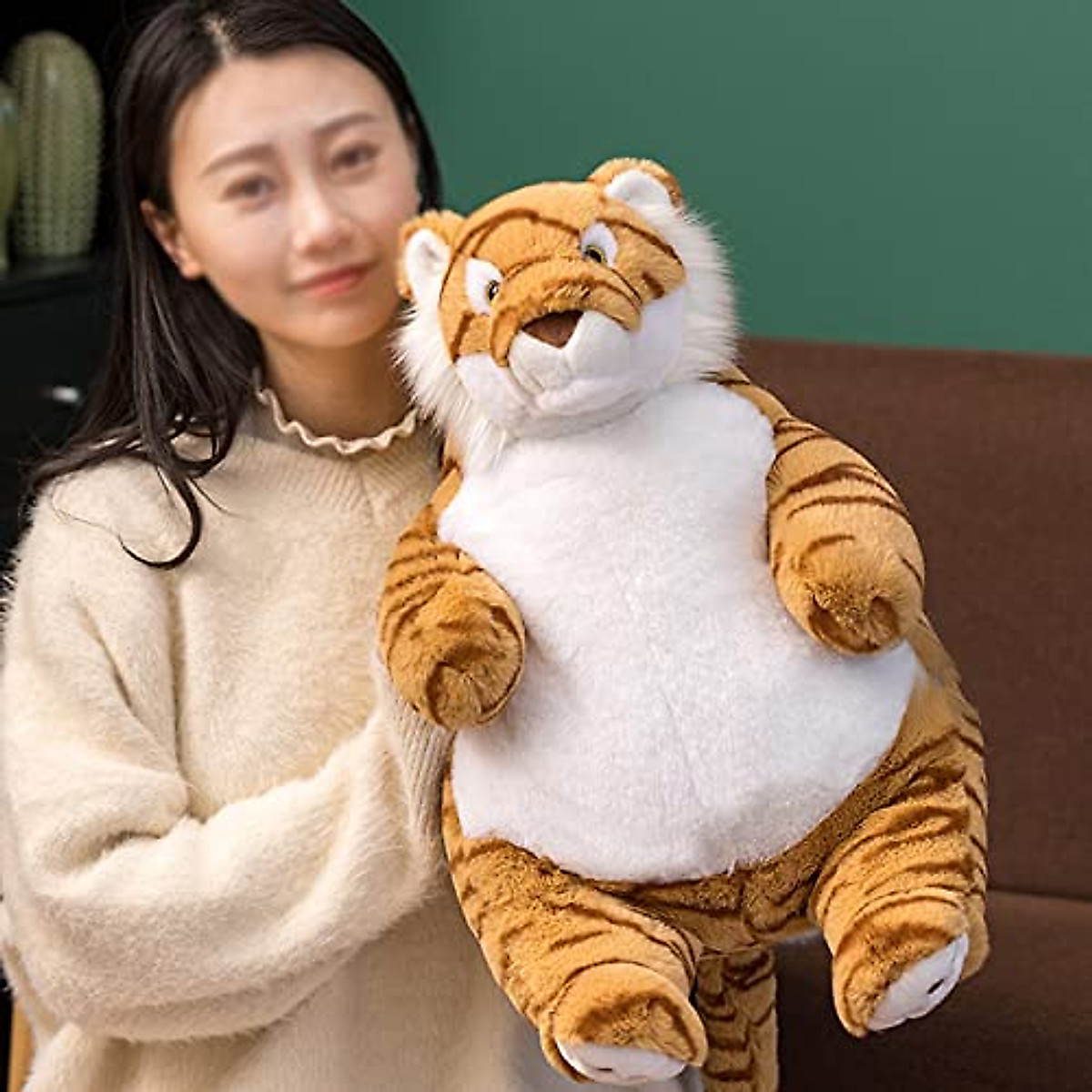 ronivia Tiger Weighted Stuffed Animals, 17" 3.5 lbs Weighted Tiger Plush Large Weighted Plush Animal Toy Pillow Gifts for Boys and Girls