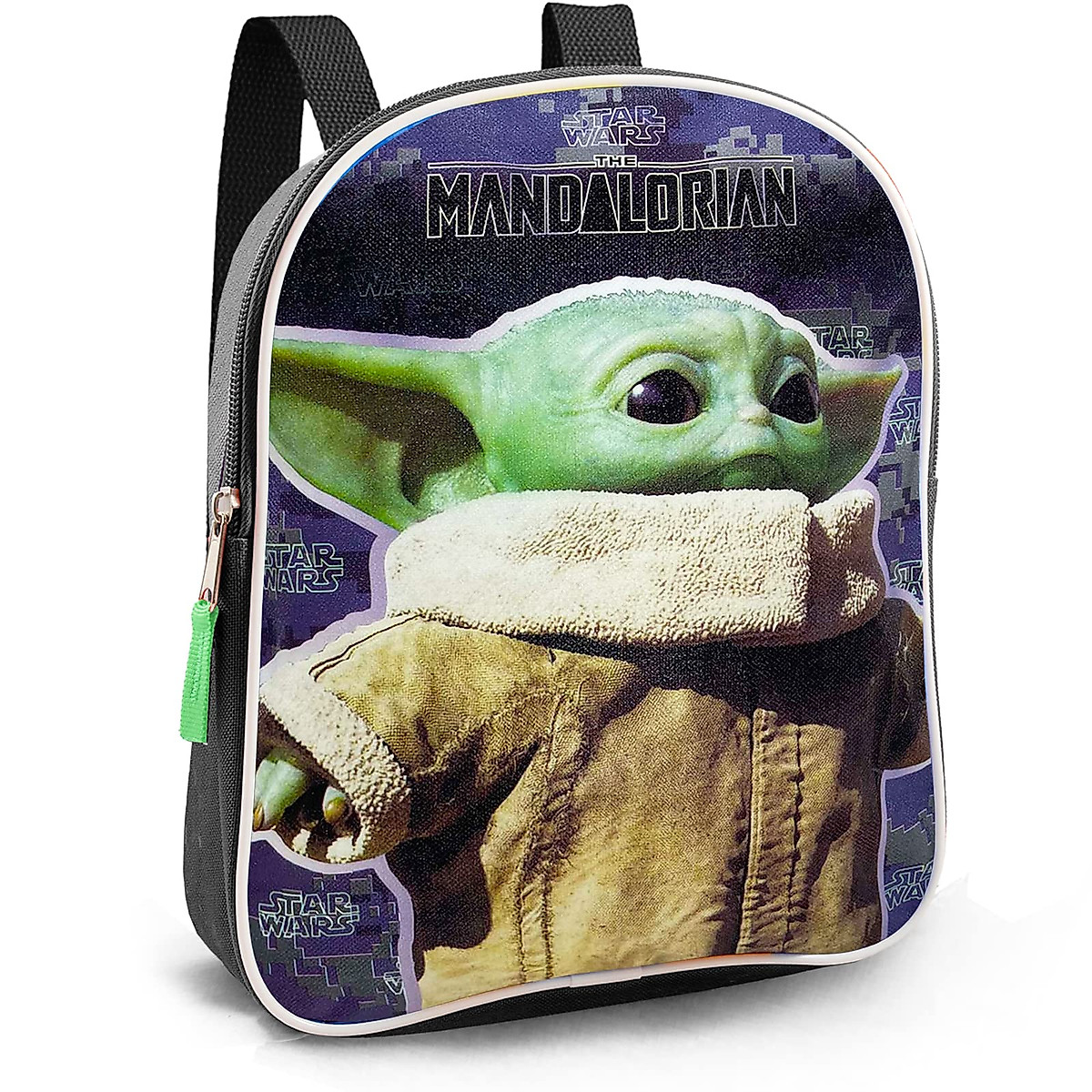 Baby Yoda Backpack with Lunch Box Set - Bundle with Baby Yoda Backpack, Baby Yoda Lunch Box, Water Bottle, Stickers, More | Star Wars Backpack Kids