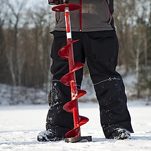 Eskimo 35400 Pistol Bit 6" Drill Adaptive Ice Auger Weighs Only 3.2 Pounds, Redrills Old Holes Easily Extremely Fast Cutting, Red