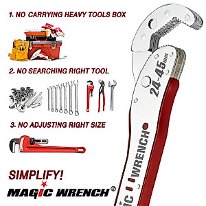 MAGIC WRENCH Multi-function Universal Adjustable auto-ratcheting works as reversible ratchet pop socket combination & pipe monkey spanner sae crescent nut gear-wrench set for craftsman & plumbers
