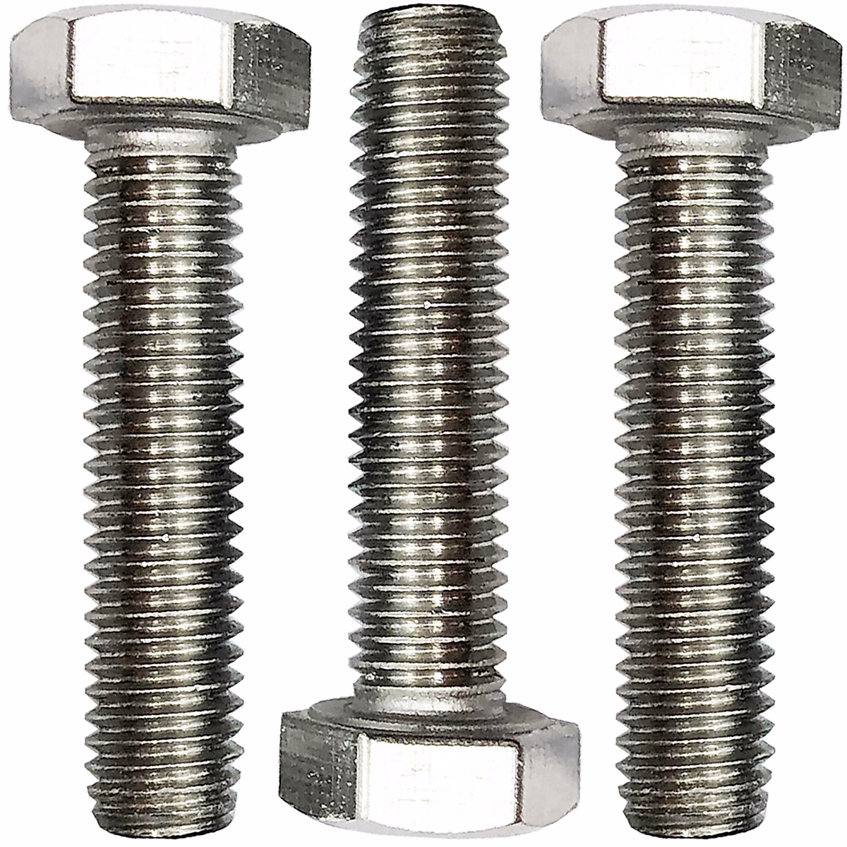 1/4" x 2.5" - 20. 304-STAINLESS Steel - HEX Head Bolt - 304 Grade. General Purpose - Hurricane Bolt (10)
