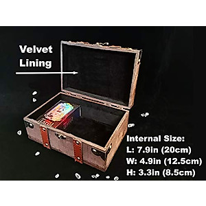 Gbrand 8.3" Wood and Leather Chest Box with Velvet Lining, Yggdrasil Tree of Life Engraved Wooden Box, Pentacle Wiccan Supplies and Tools Storage Box, Home Decor Box (Tree of Life)