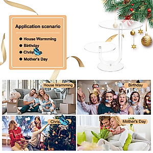 J Cake Display Stand 2 Tier Acrylic Cupcake Tower Display Premium Cupcake Holder Dessert Tree Tower for Birthday Cady Bar Party Décor Weddings Birthday Parties Events (Premium Acrylic 10") (10inch)