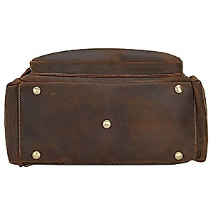 TIDING Genuine Leather Backpack for Men 17.3 Inch Laptop Bag Large Capacity Business Travel Daypack