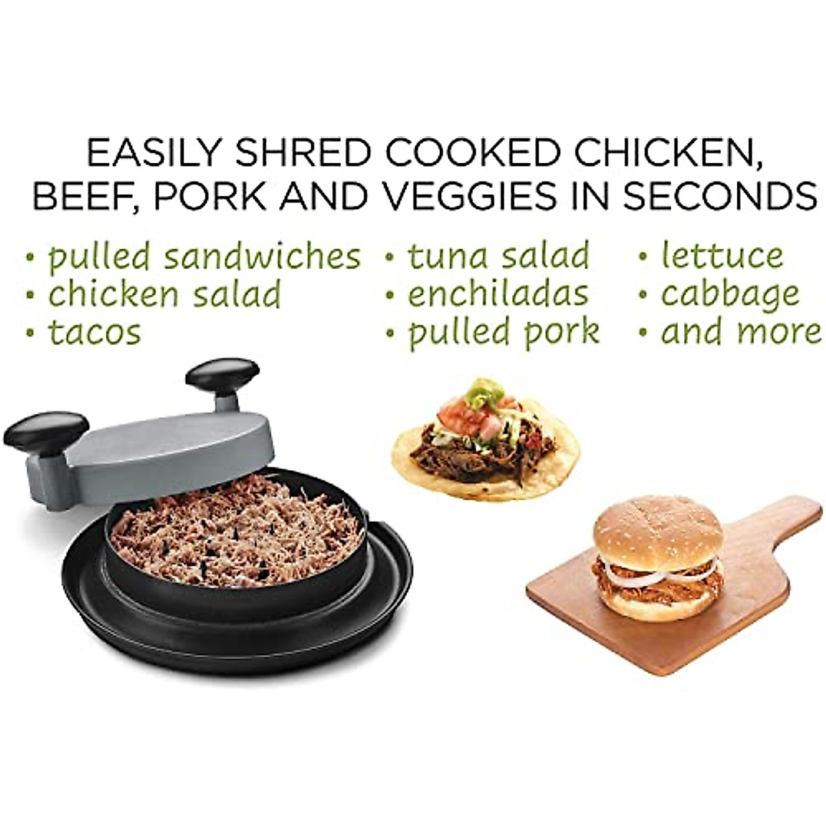 SFKL Chicken Shredder, ShredMachine Better Than Bear Claws Meat Shredder for Pulled Pork, Beef and Chicken, Dishwasher Safe, 20CM (1 PCS) (Black)