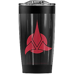 LOGOVISION Star Trek Klingon Empire Symbol Stainless Steel Tumbler 20 oz Coffee Travel Mug/Cup, Vacuum Insulated & Double Wall with Leakproof Sliding Lid | Great for Hot Drinks and Cold Beverages