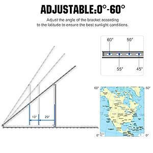 ECO-WORTHY 2 Sets 41inch Adjustable Solar Panel Tilt Mount Brackets with Foldable Tilt Legs, Ieal for 2-4pcs 180 200 300 400 Watt Solar Panel for Roof, RV, Boat, and Off-Grid…