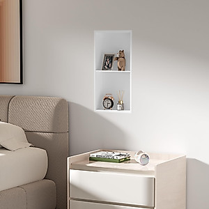 Qeke Stainless Steel Shower Niche 24" X 12", No Tile Needed Wall Niche Double Shelves, Recessed Niche Shower for Bathroom Storage, Matte White