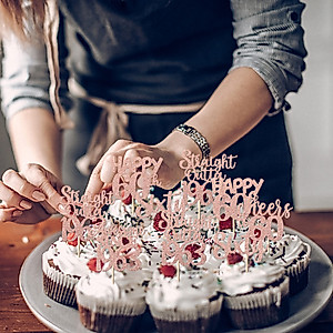 30 Pack 60th Birthday Cupcake Toppers Glitter Straight Outta 1963 Happy 60th Sixty Awesome Since 1963 Cupcake Picks 60 Fabulous Cake Decorations for 60th Birthday Wedding Anniversary Party Rose Gold