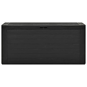 YEZIYIYFOB 76.6 gal Garden Storage Deck Box, Waterproof Plastic Garden Container Cabinet Tool for Patio, Lawn, Poolside, Backyard Outdoor Anthracite 45.7"x17.3"x21.7"